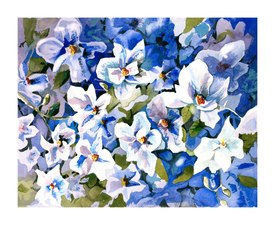 Royal Bloom: Flower Watercolor Art Print - Etsy