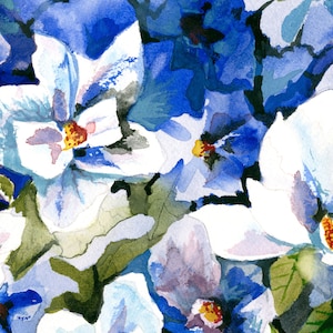 Royal Bloom: Flower Watercolor Art Print - Etsy