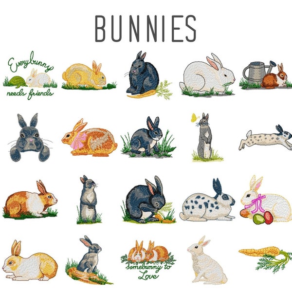 Rabbit Embroidery - Etsy