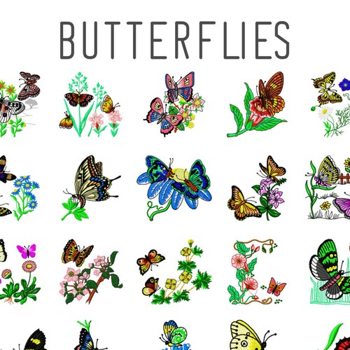 Butterfly Machine Embroidery Design - Etsy