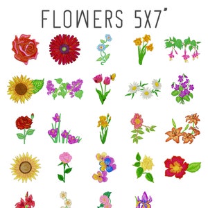 24 LARGE Flower Machine Embroidery Designs, Floral Embroidery Design ...