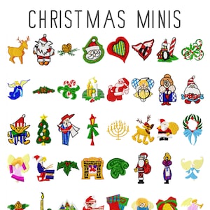 50 MINI Christmas Machine Embroidery Designs, Holiday Embroidery ...