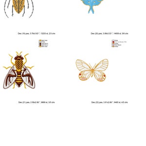 22 Insects Machine Embroidery Designs, Animal Embroidery Pattern ...