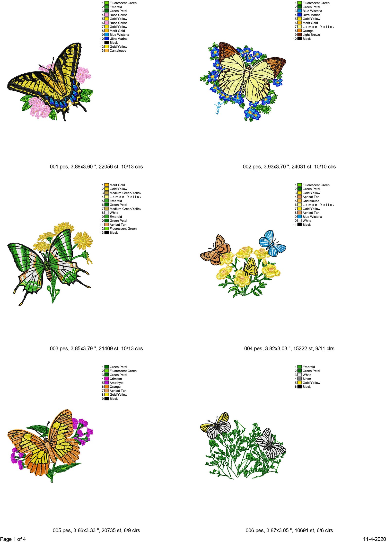 20 Butterfly Machine Embroidery Designs, Animal Embroidery Pattern ...