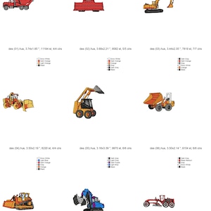 20 Heavy Equipment Machine Embroidery Designs, Construction Vehicles ...