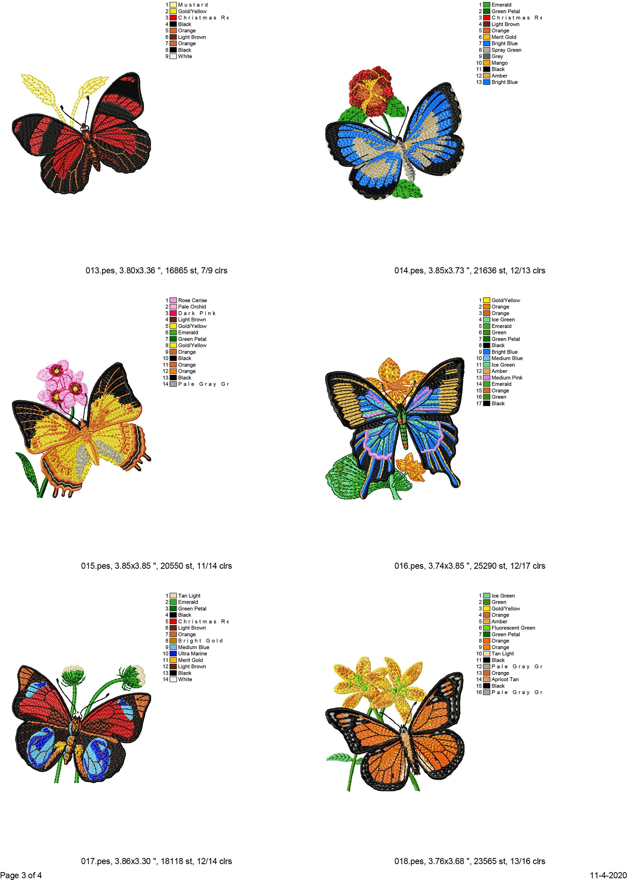 20 Butterfly Machine Embroidery Designs, Animal Embroidery Pattern ...