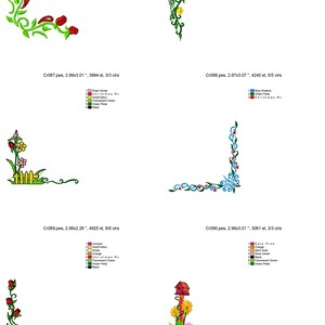 20 Decorative Corners Machine Embroidery Designs, Floral Corner ...