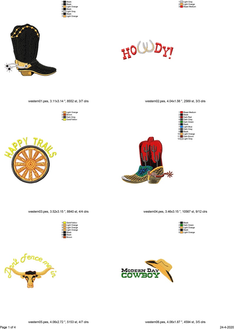 19 Western cowboy machine embroidery designs cowboy boots | Etsy