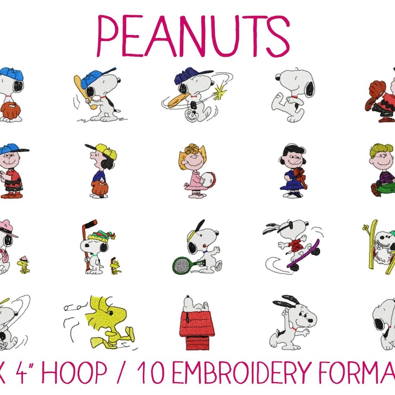Snoopy Embroidery - Etsy