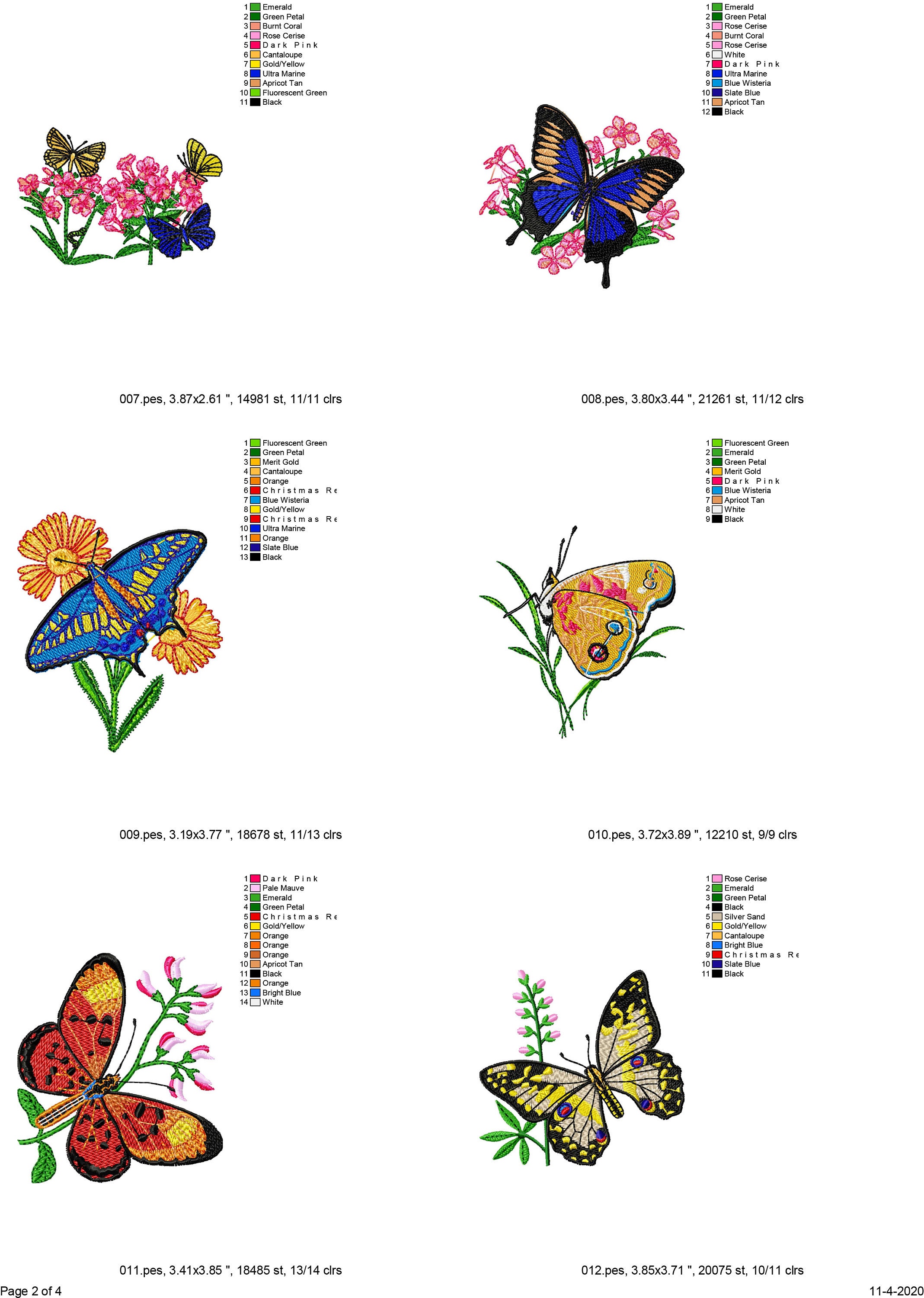 20 Butterfly Machine Embroidery Designs, Animal Embroidery Pattern ...