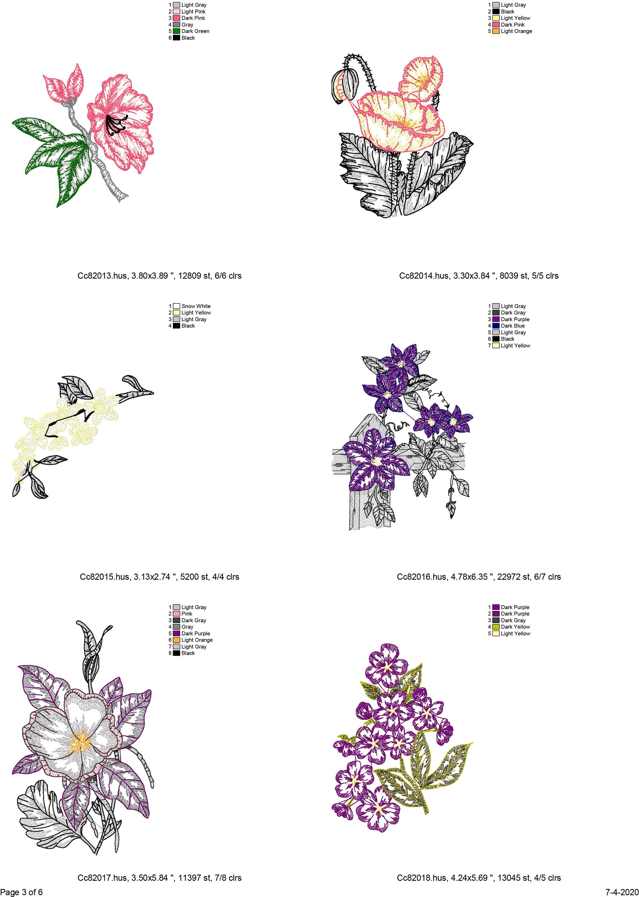 33 Flower machine embroidery designs floral embroidery | Etsy