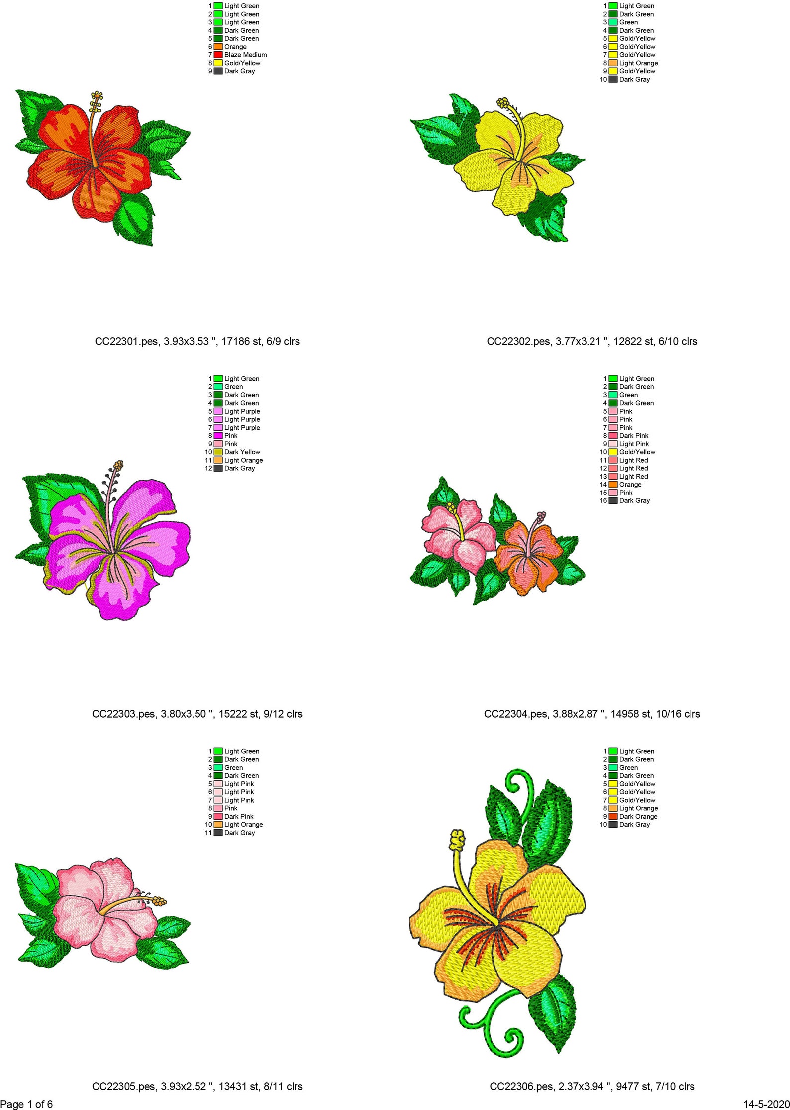 31 Tropical Summer Machine Embroidery Designs, Hibiscus Flower ...