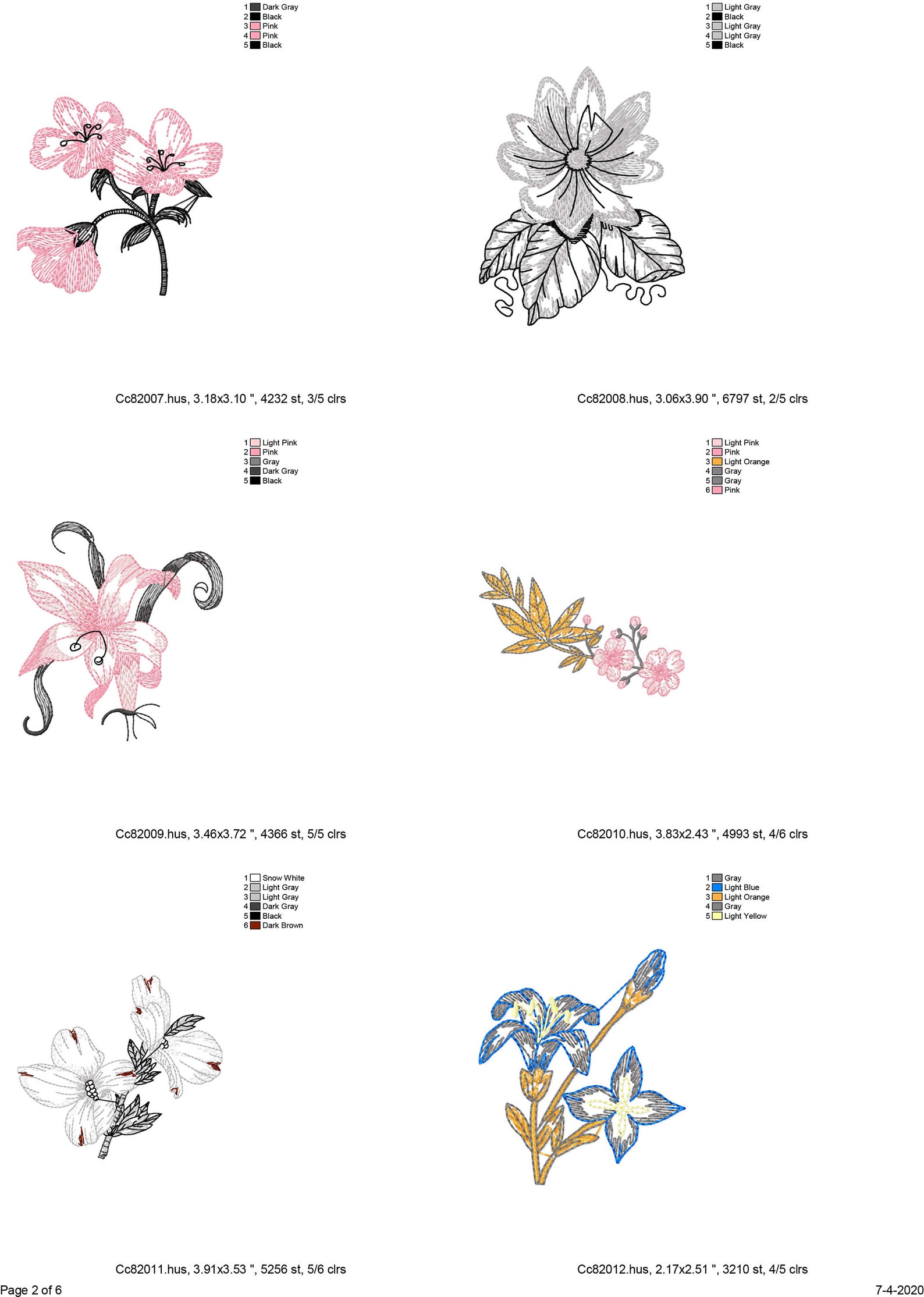 33 Flower Machine Embroidery Designs Floral Embroidery - Etsy