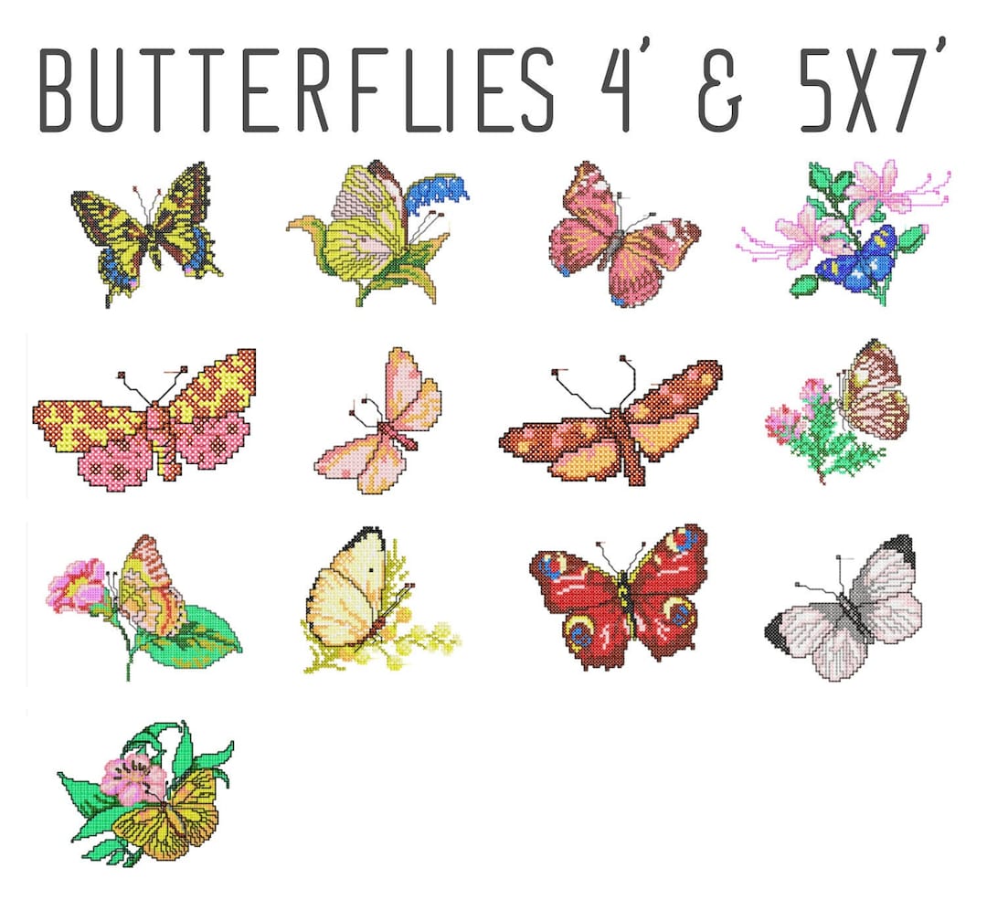 13 Butterfly Machine Embroidery Designs, Animal Embroidery Pattern ...
