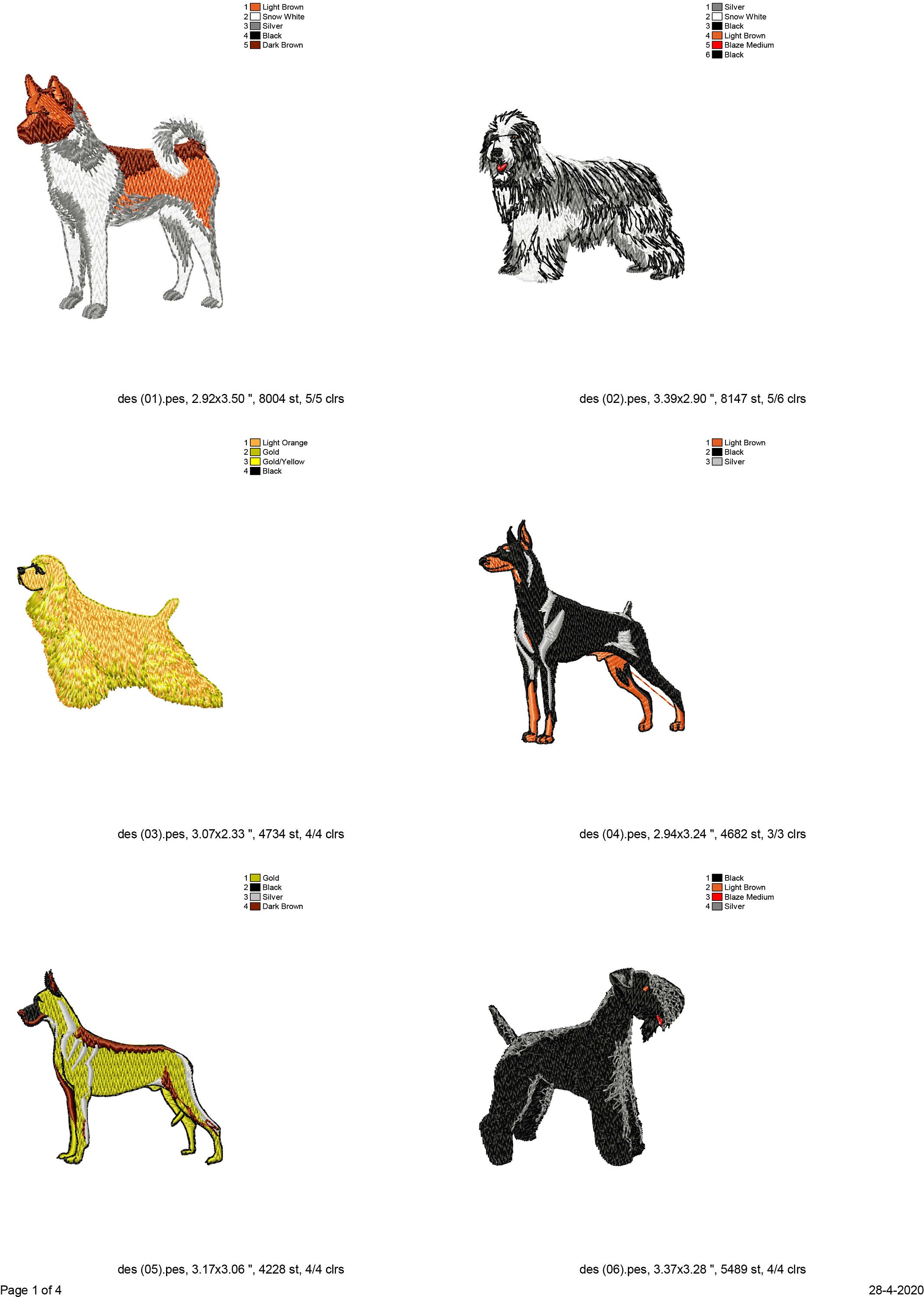21 Dogs Machine Embroidery Designs, Animal Embroidery Pattern, Dog ...