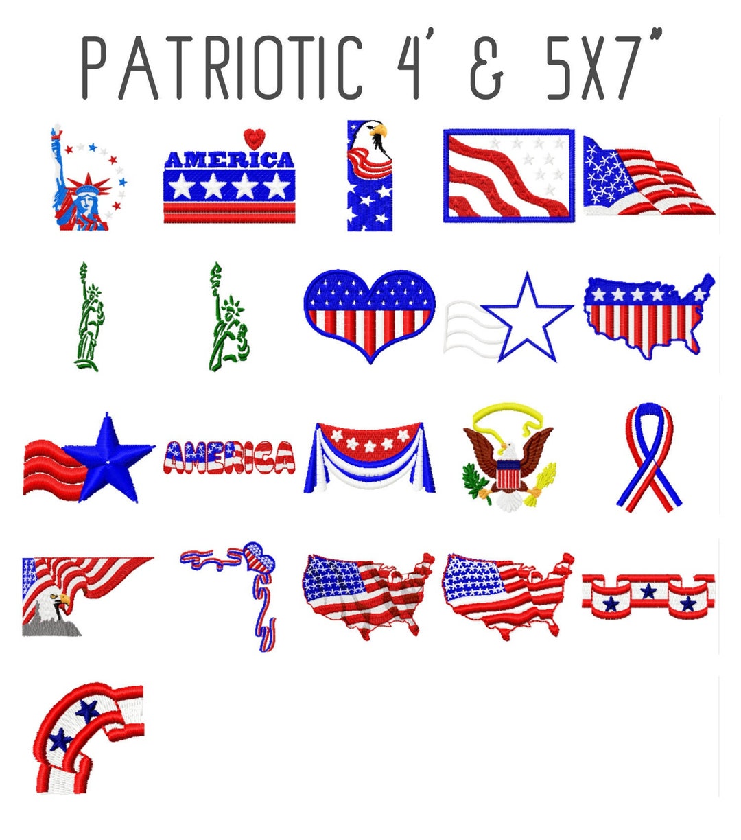 21 Patriotic Machine Embroidery Designs, United States of America ...
