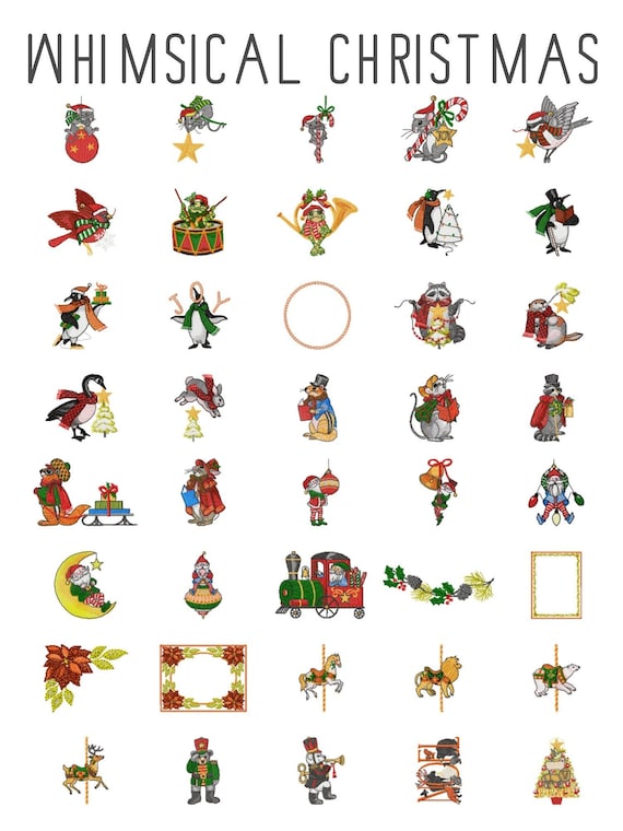 40 Christmas Machine Embroidery Designs Holiday Embroidery | Etsy