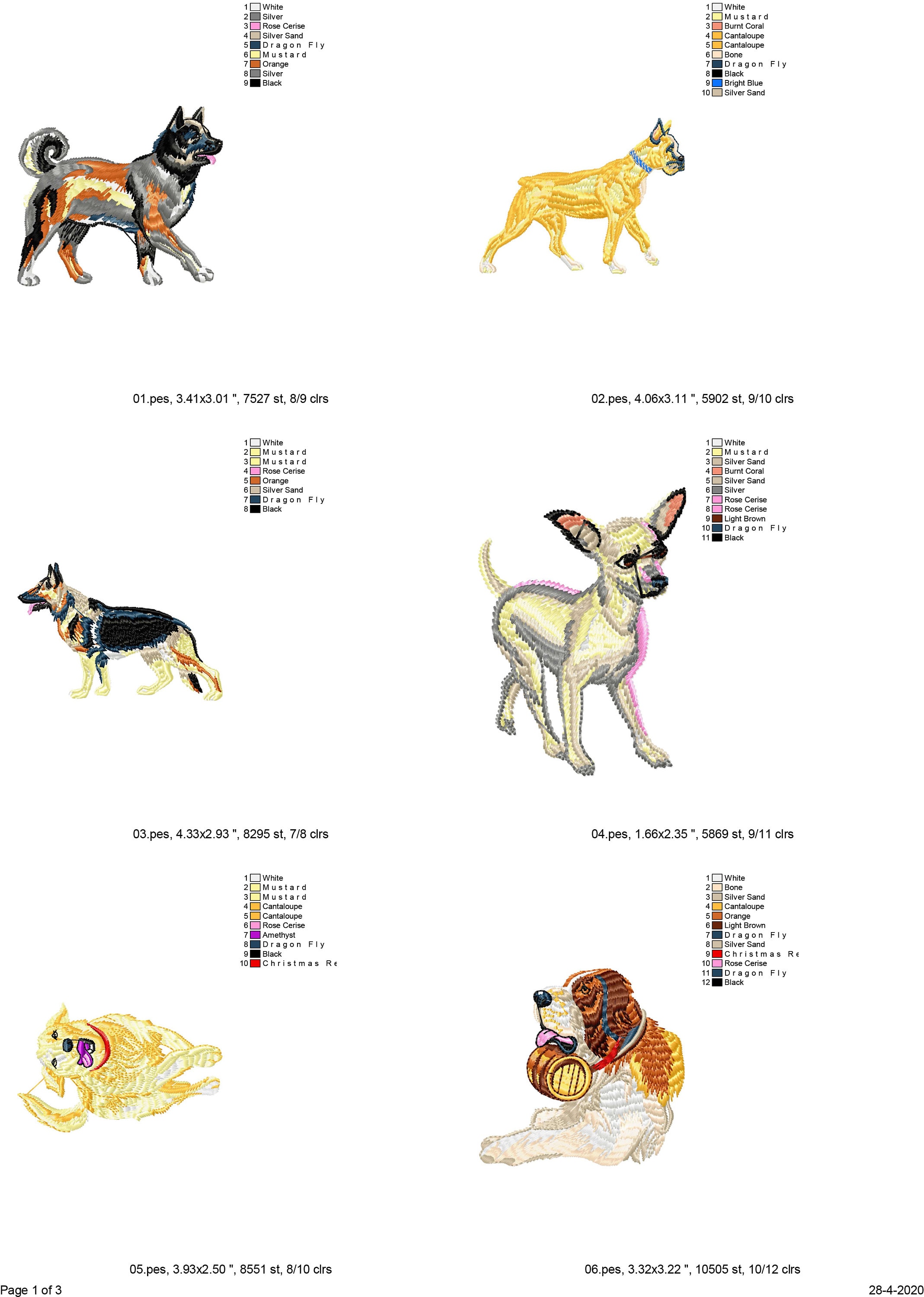 17 Dogs Machine Embroidery Designs Animal Embroidery Pattern | Etsy