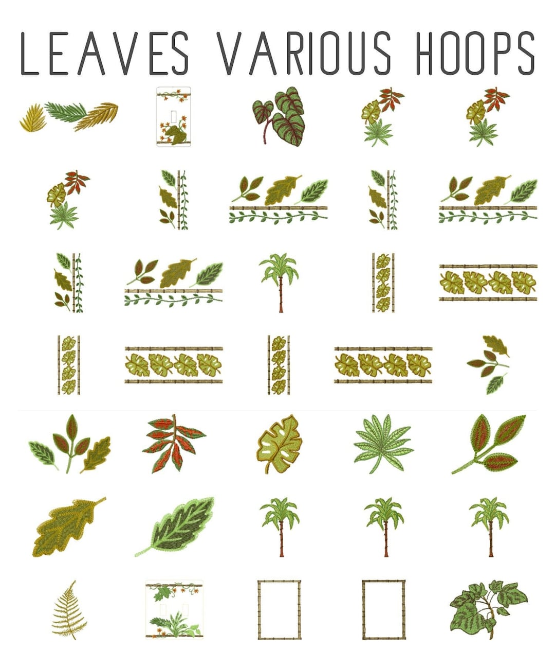 35 Leaf Machine Embroidery Designs, Leaves Embroidery, Embroidery ...