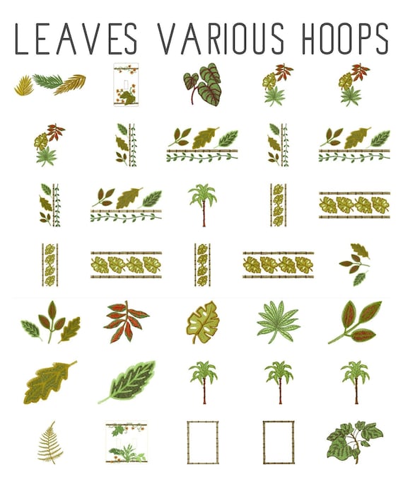 35 Leaf Machine Embroidery Designs Leaves Embroidery - Etsy