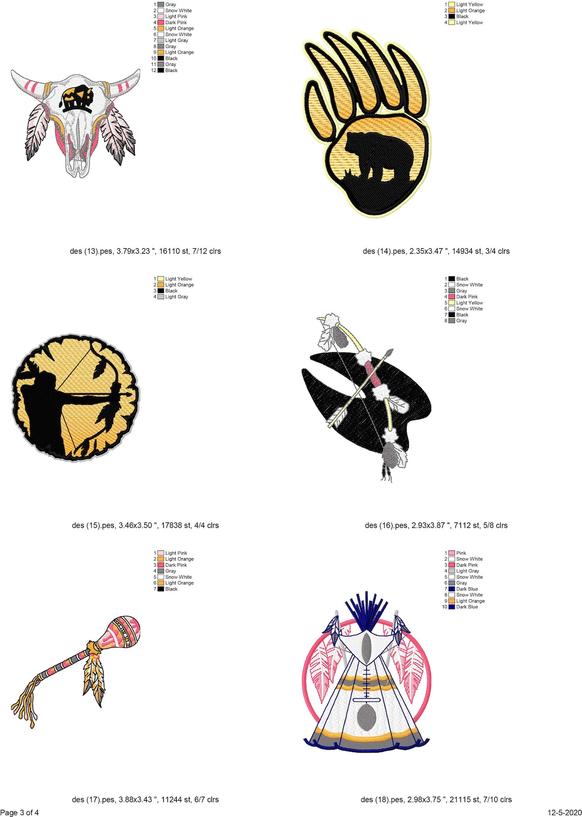 20 Native American Machine Embroidery Designs, Southwest Embroidery ...