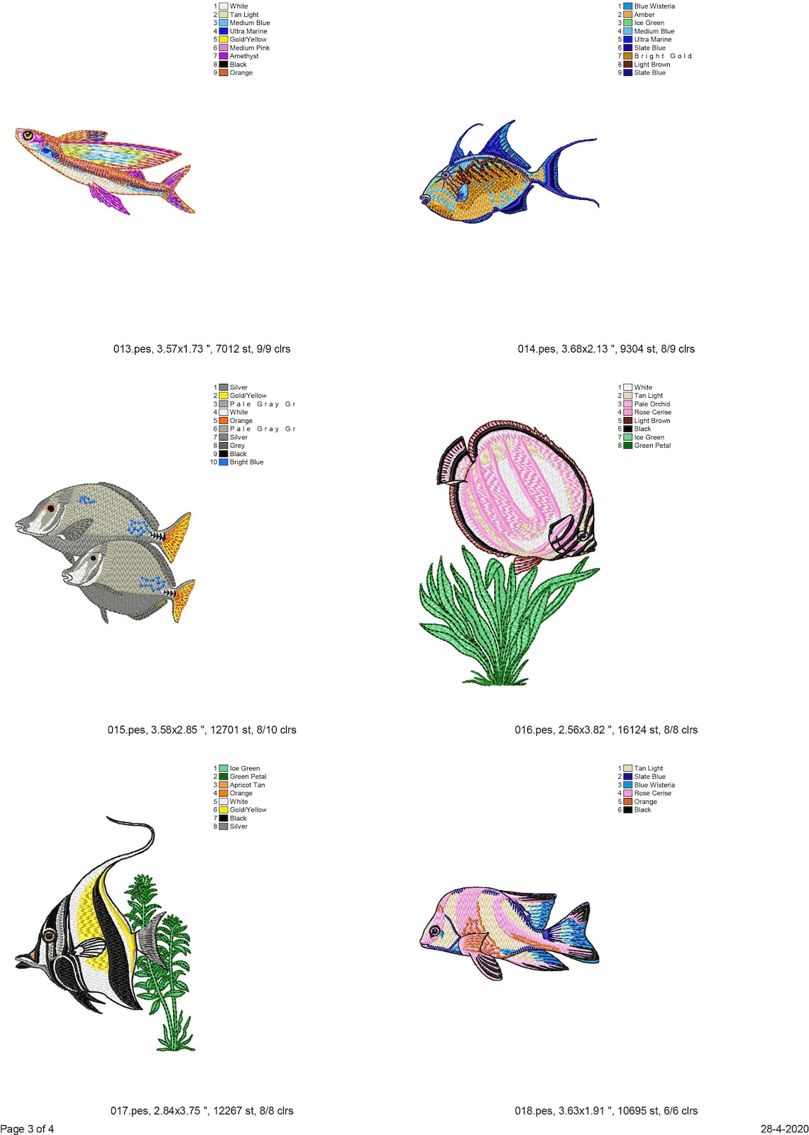 20 Tropical Fish Machine Embroidery Designs Fish Embroidery - Etsy
