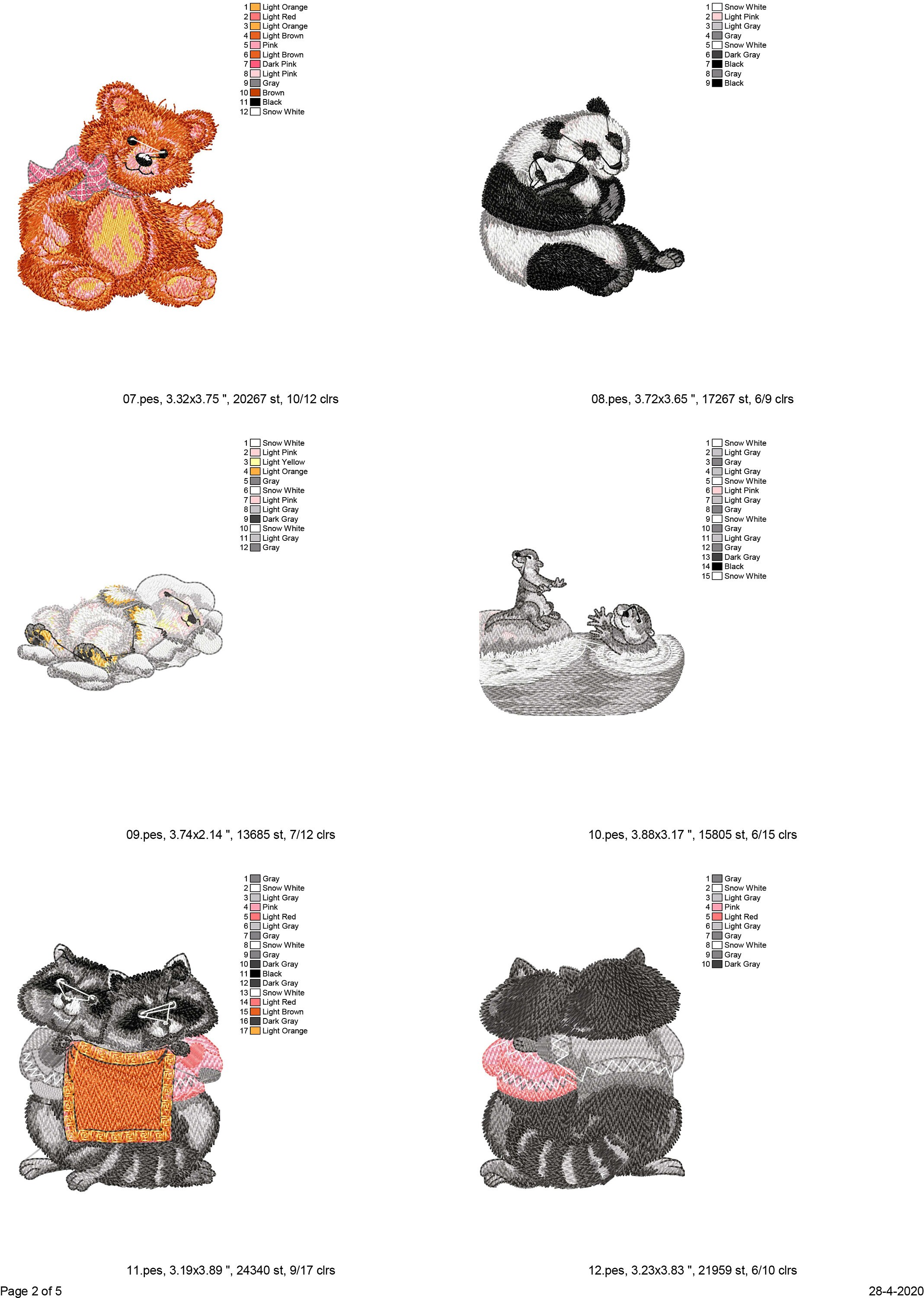 28 Animal Machine Embroidery Designs, Baby Animal Embroidery, Unicorn ...