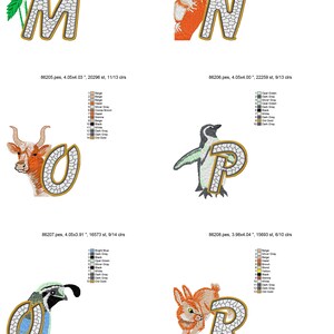 26 Wildlife Alphabet Machine Embroidery Designs, Alphabet Embroidery ...