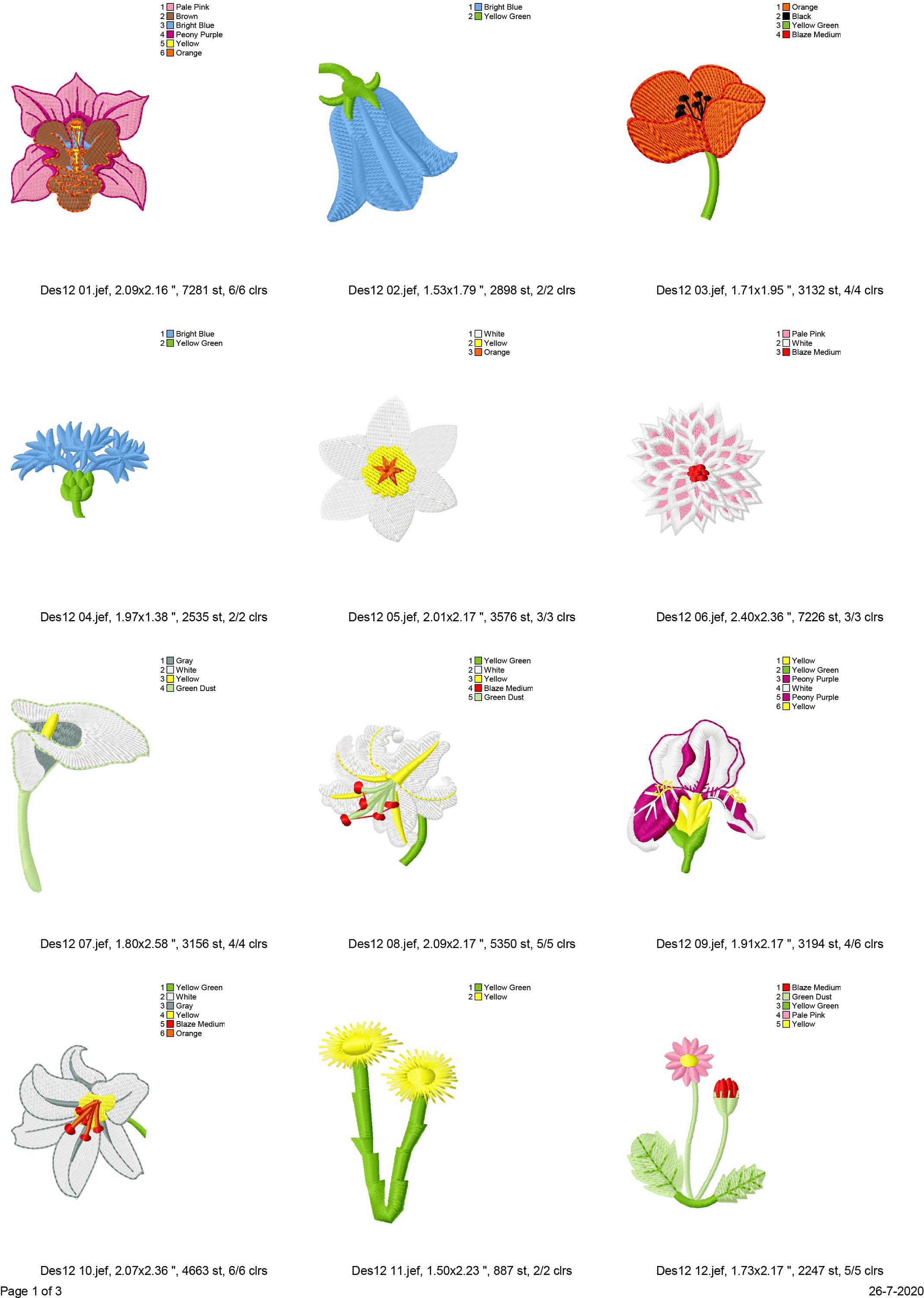 35 MINI Flower Machine Embroidery Designs, Floral Embroidery Pattern ...