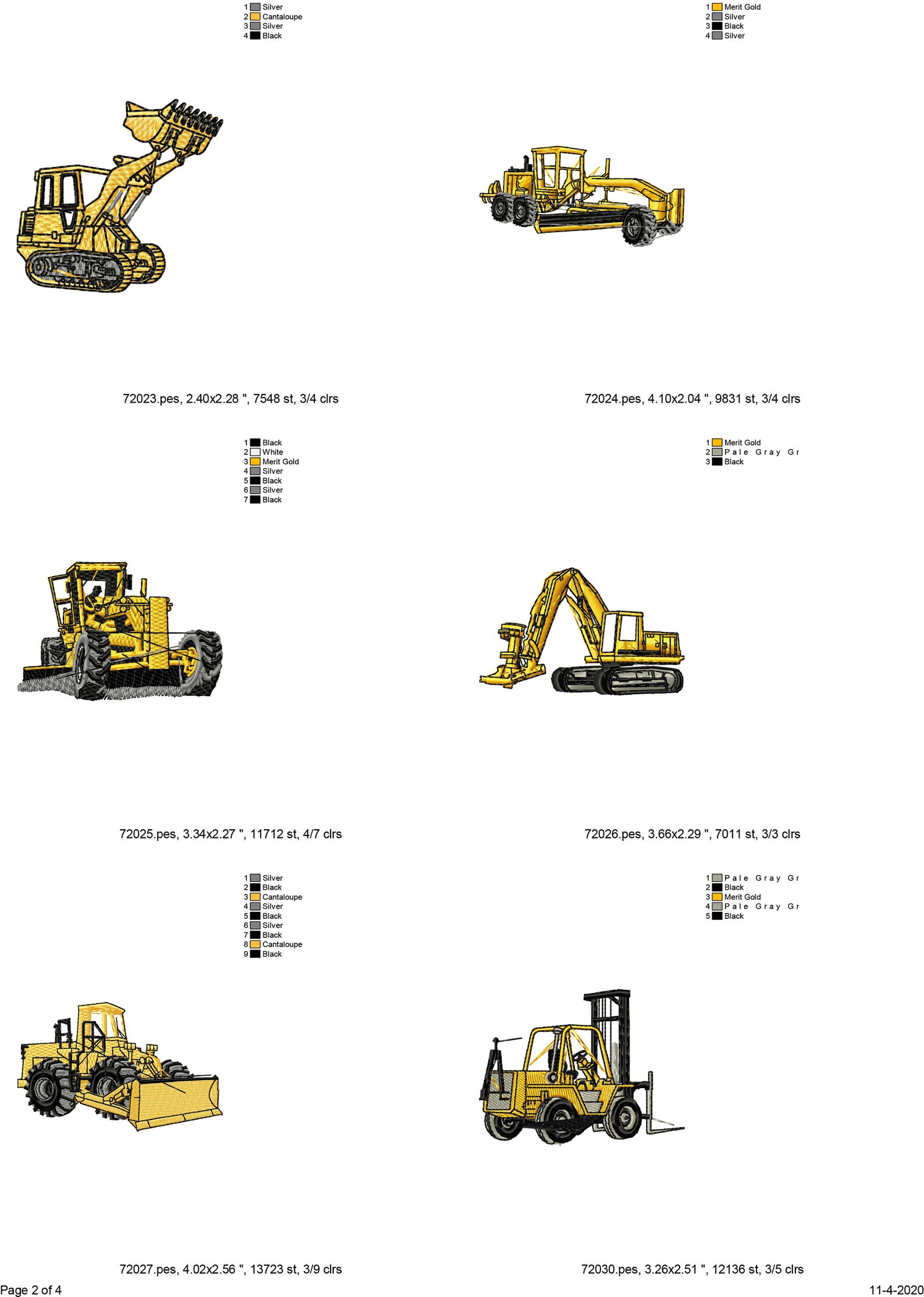 19 Heavy Equipment Machine Embroidery Designs, Construction Vehicles ...