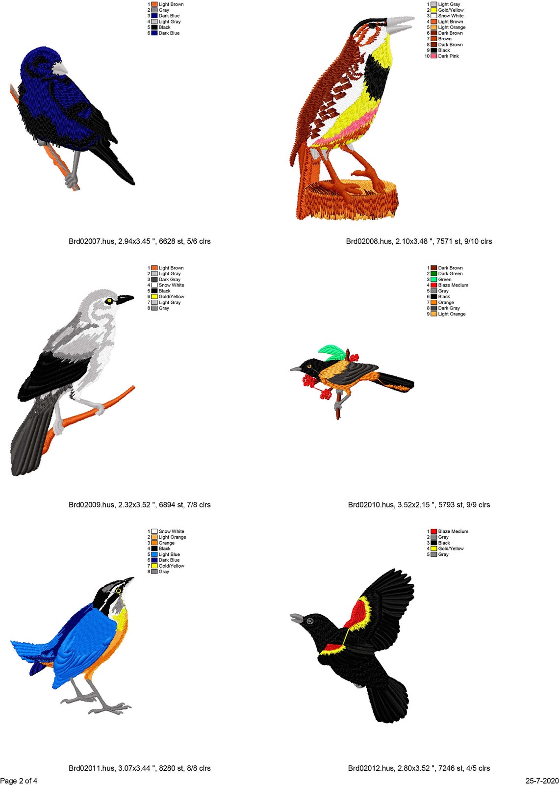 20 Songbirds Machine Embroidery Designs, Bird Embroidery Design ...