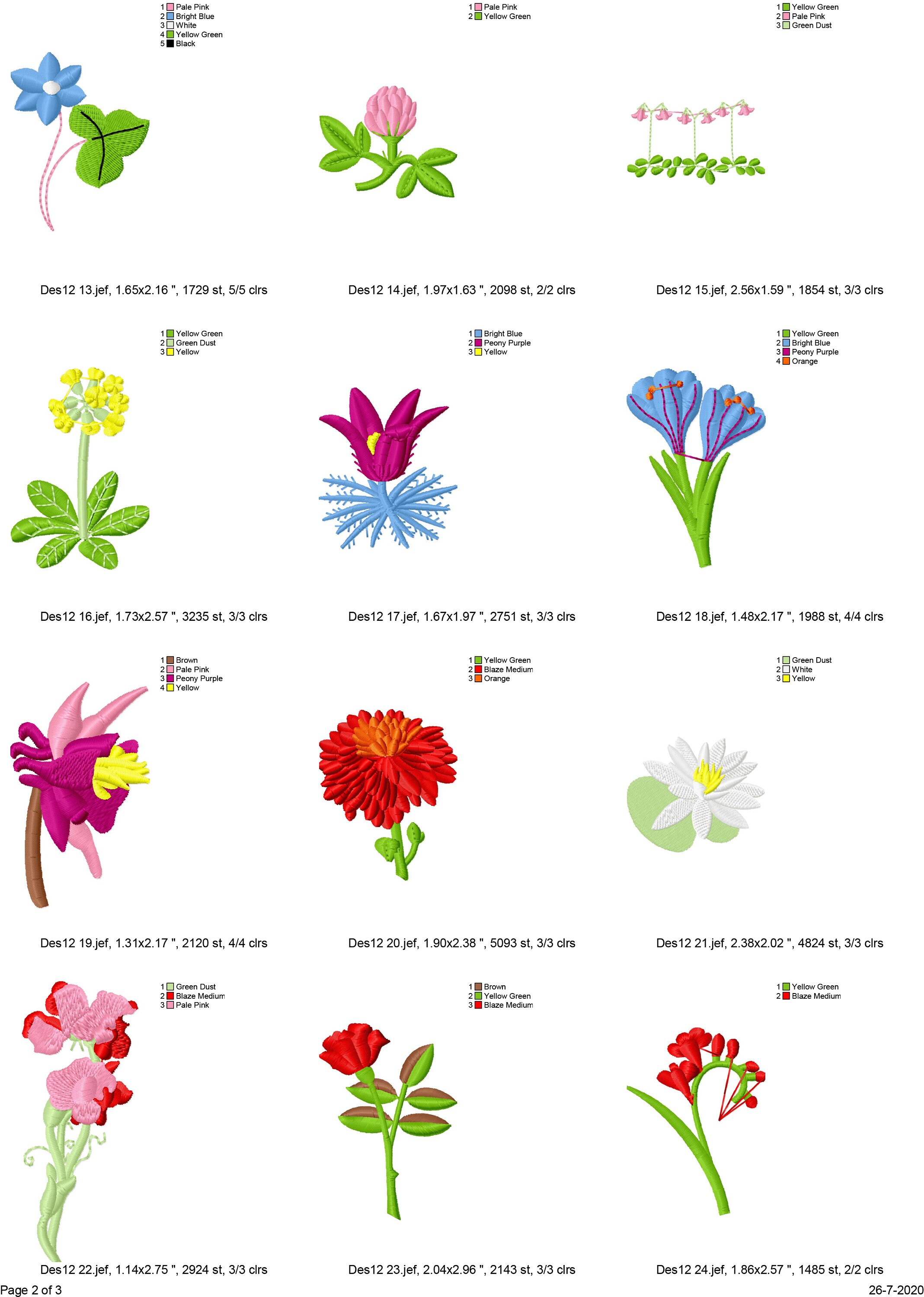 35 MINI Flower Machine Embroidery Designs, Floral Embroidery Pattern ...
