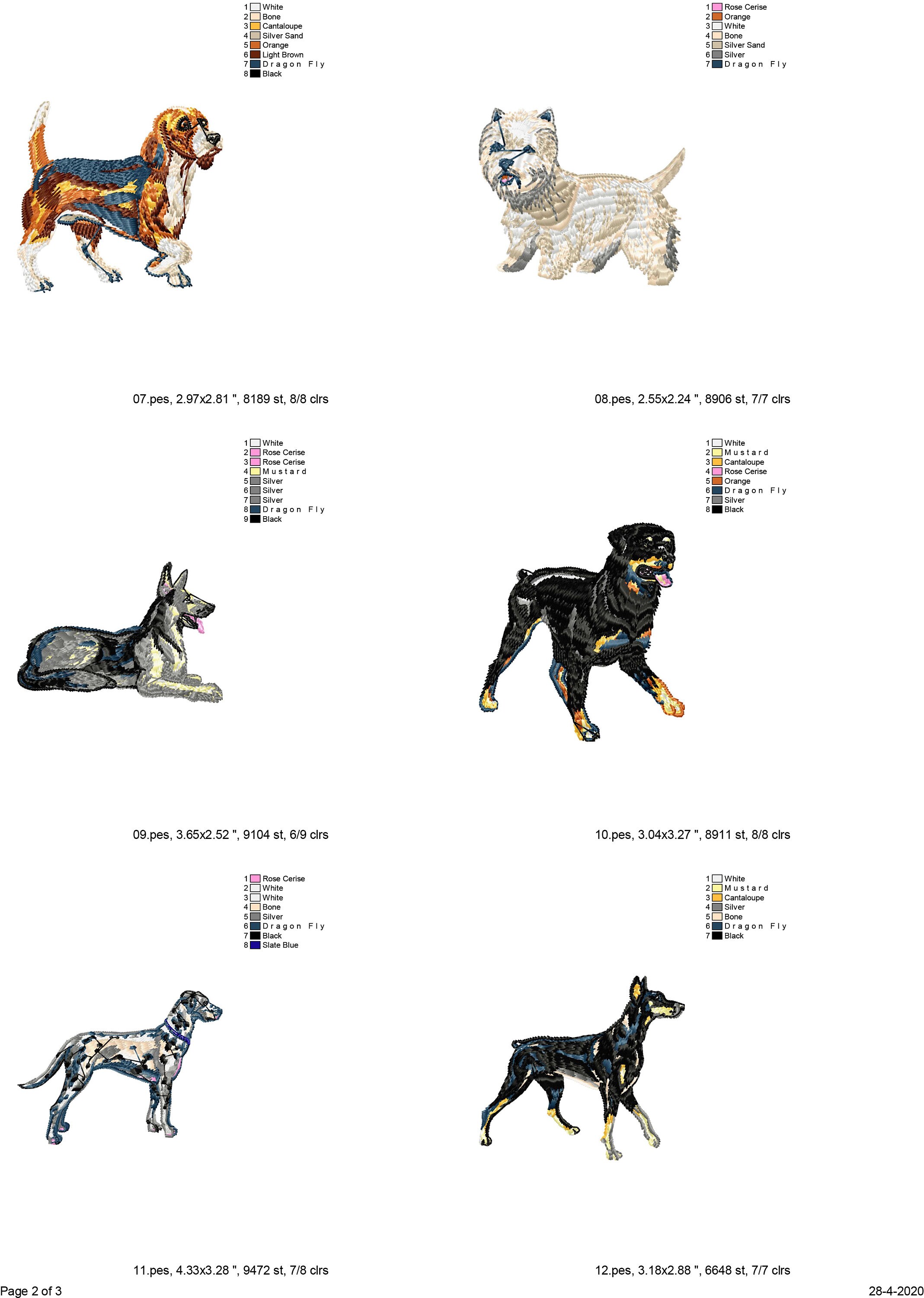 17 Dogs Machine Embroidery Designs, Animal Embroidery Pattern, Dog ...