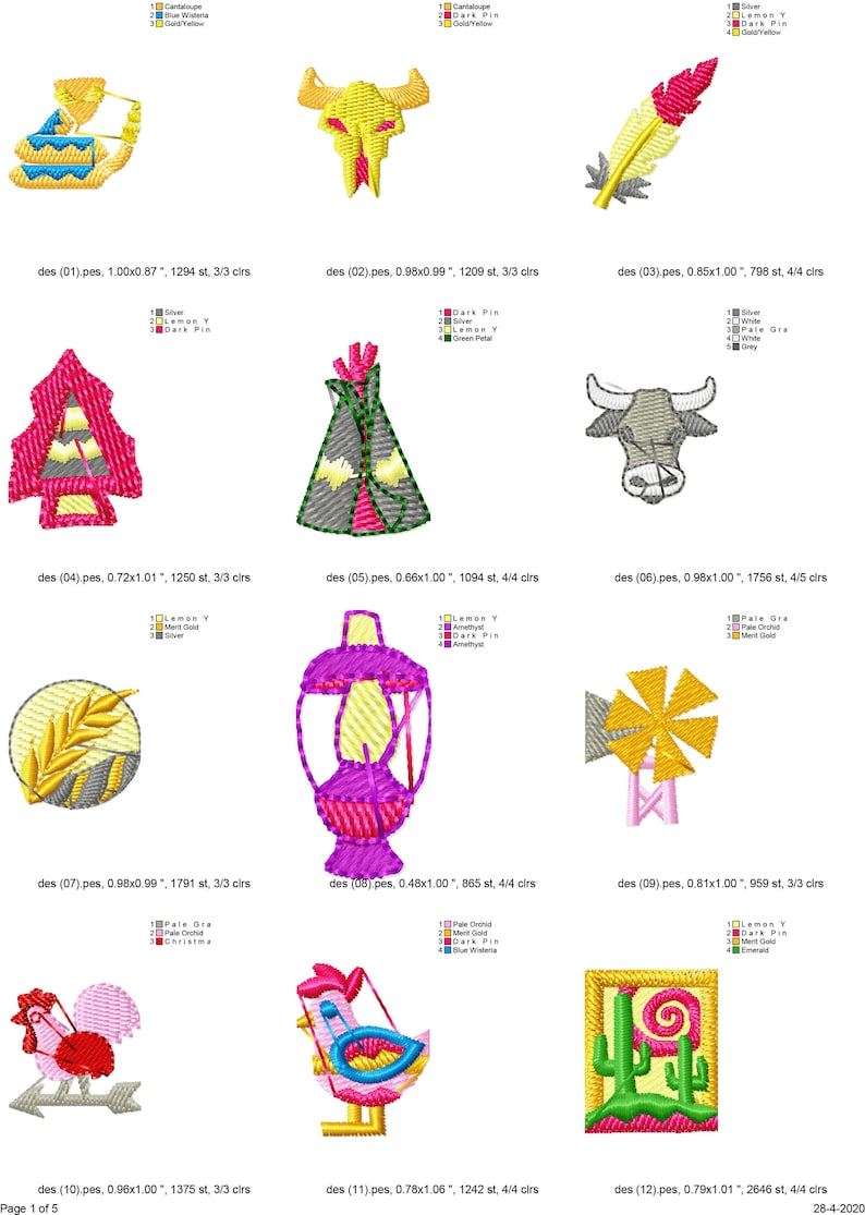 50 MINI Southwest Machine Embroidery Designs Native American - Etsy