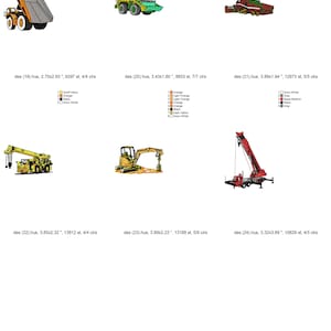 20 Heavy Equipment Machine Embroidery Designs, Construction Vehicles ...