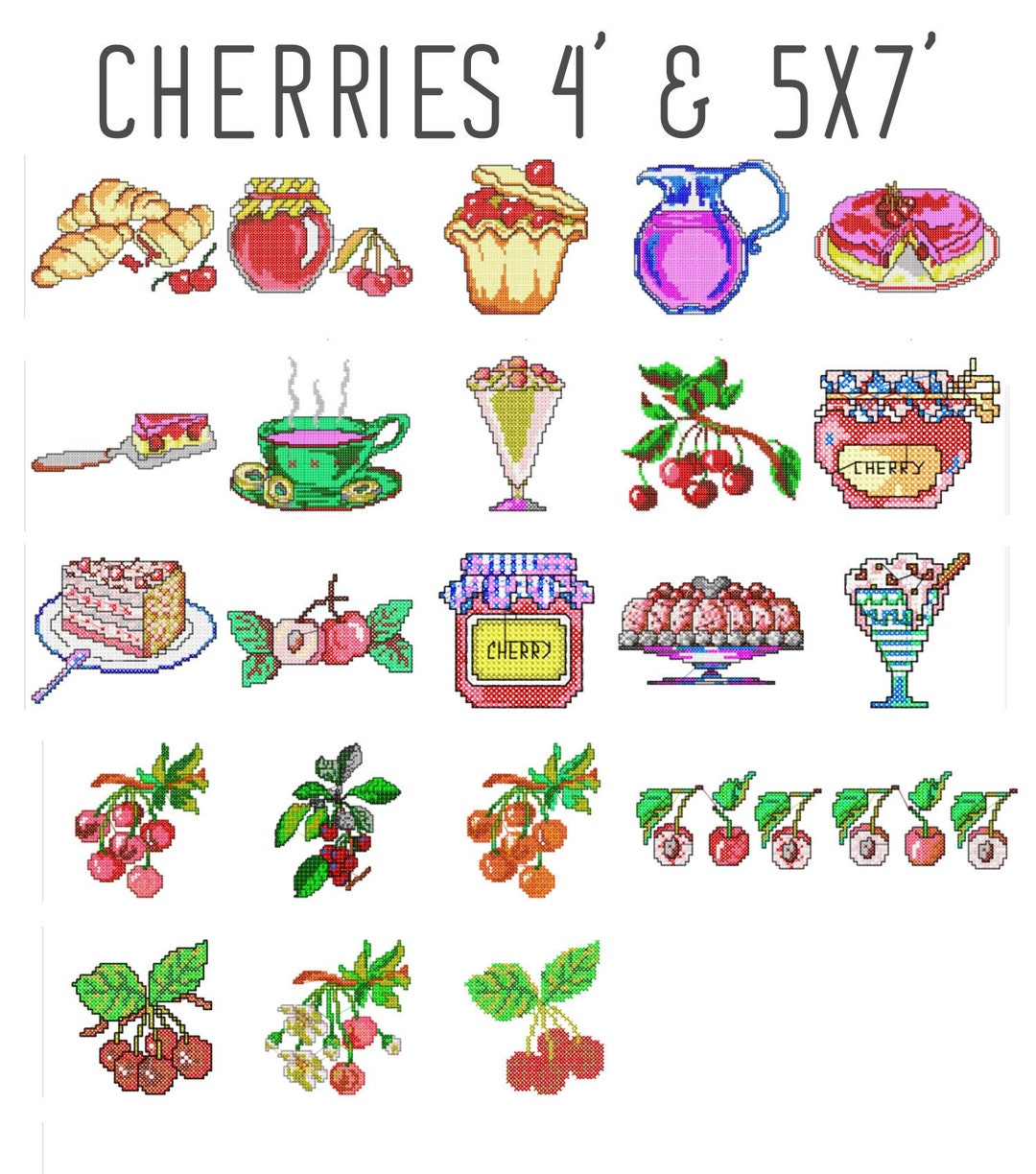 23 Cherry Machine Embroidery Designs, Cherry Pie Embroidery Pattern ...