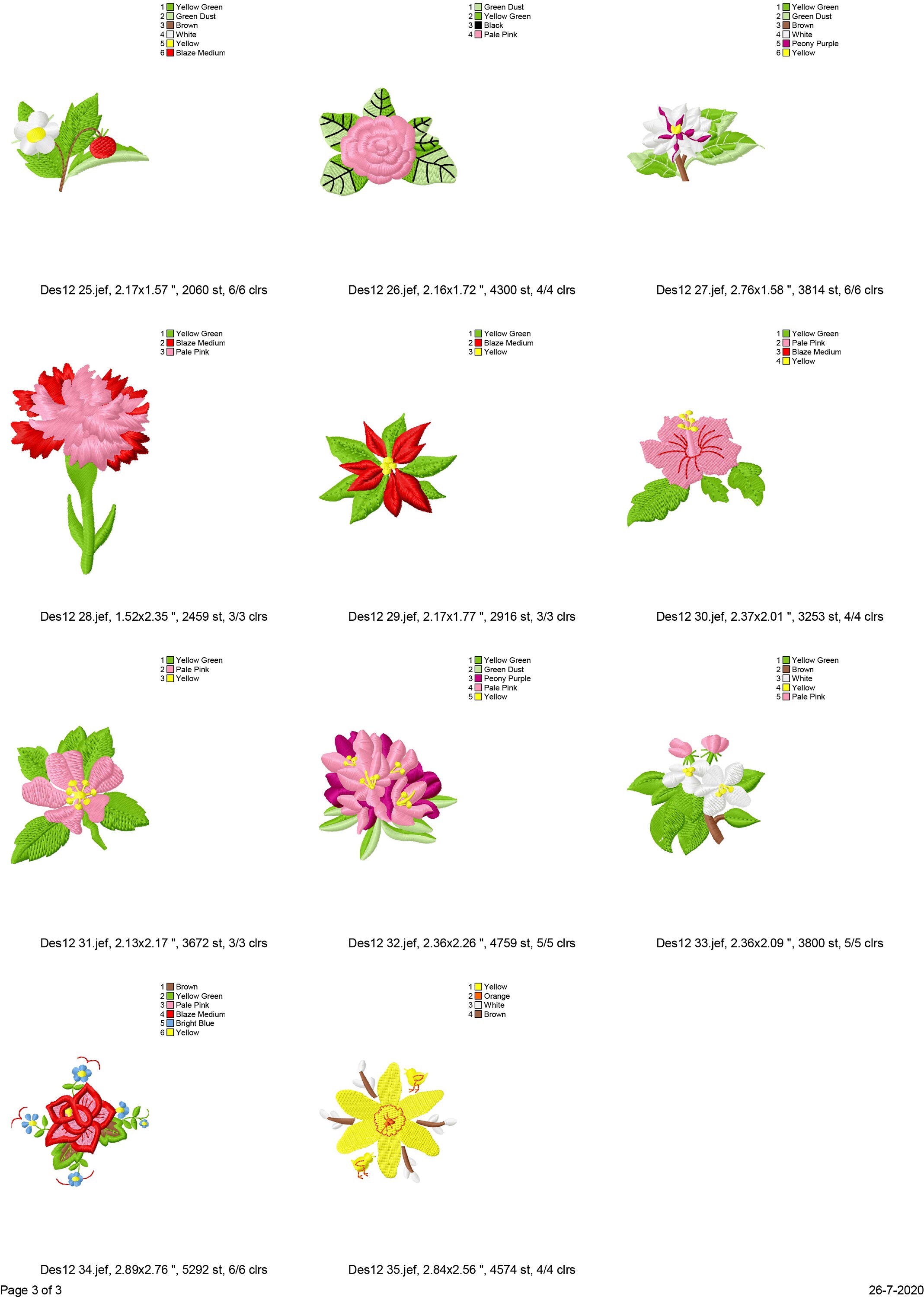 35 MINI Flower Machine Embroidery Designs, Floral Embroidery Pattern ...