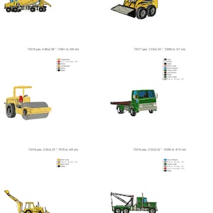19 Heavy Equipment Machine Embroidery Designs, Construction Vehicles ...
