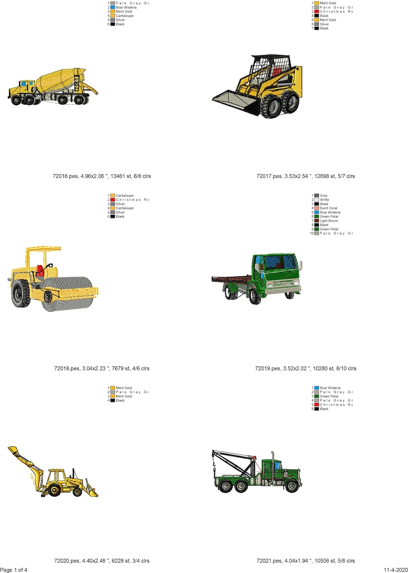 19 Heavy Equipment Machine Embroidery Designs Construction - Etsy UK