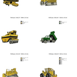 19 Heavy Equipment Machine Embroidery Designs, Construction Vehicles ...
