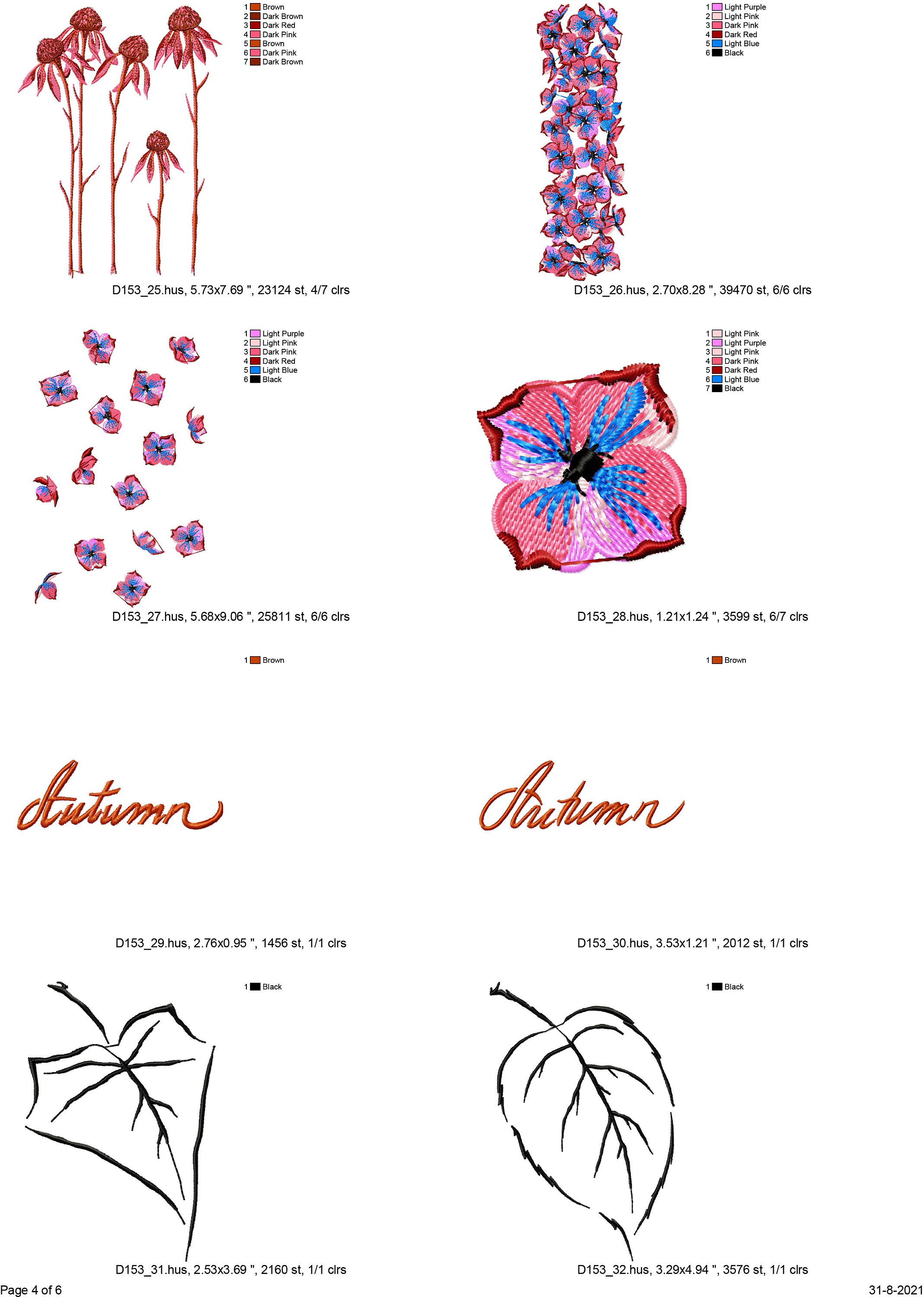 44 Autumn Machine Embroidery Designs Fall Leaf Embroidery - Etsy