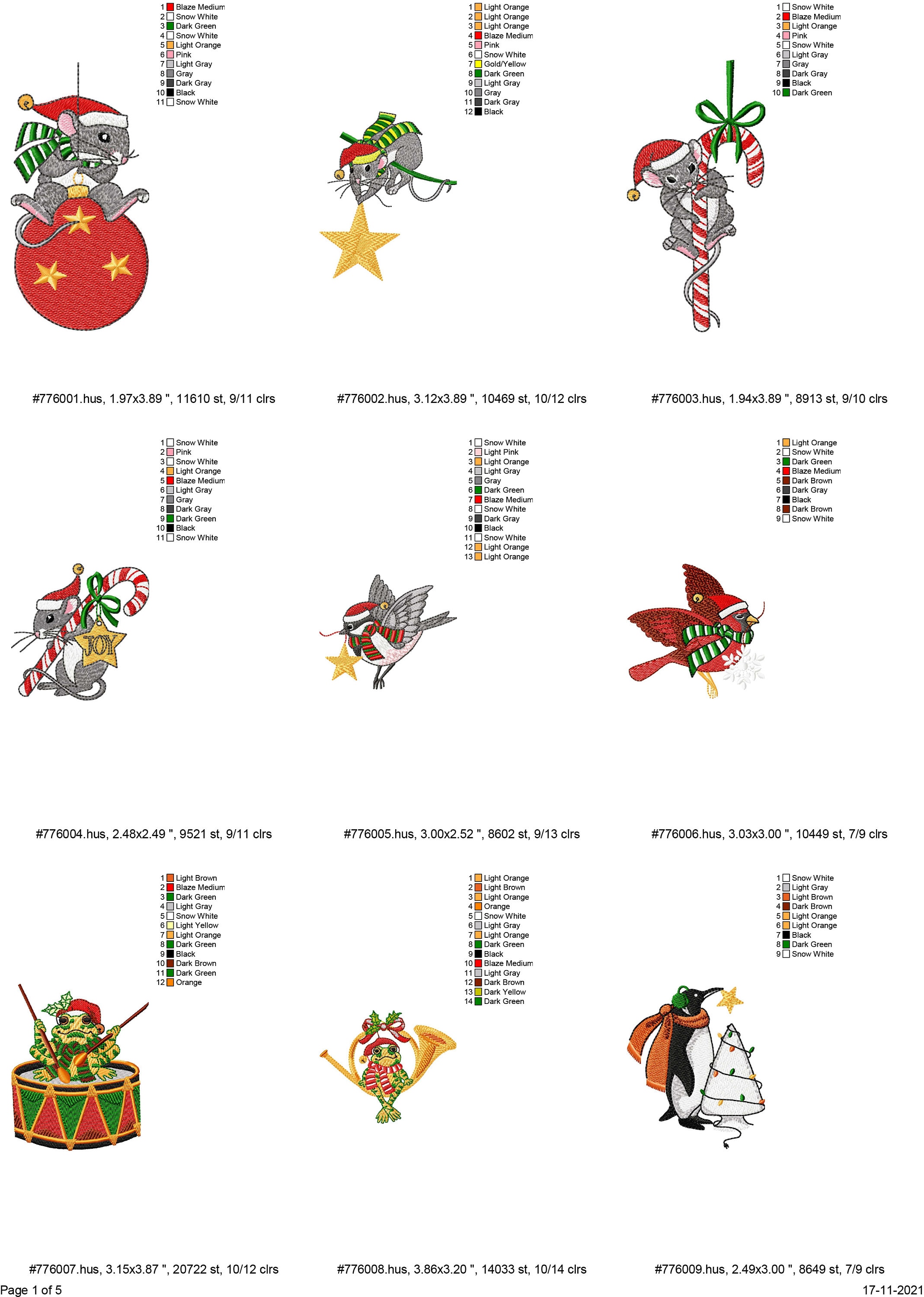 40 Christmas Machine Embroidery Designs Holiday Embroidery | Etsy