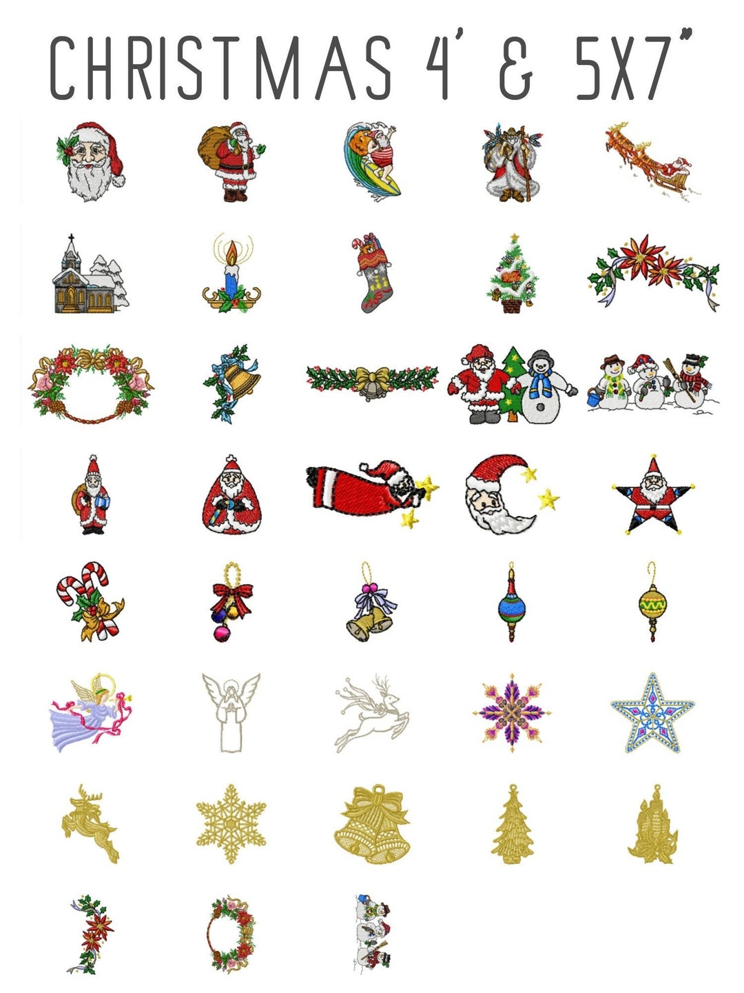 38 Christmas Machine Embroidery Designs, Holiday Embroidery Pattern ...