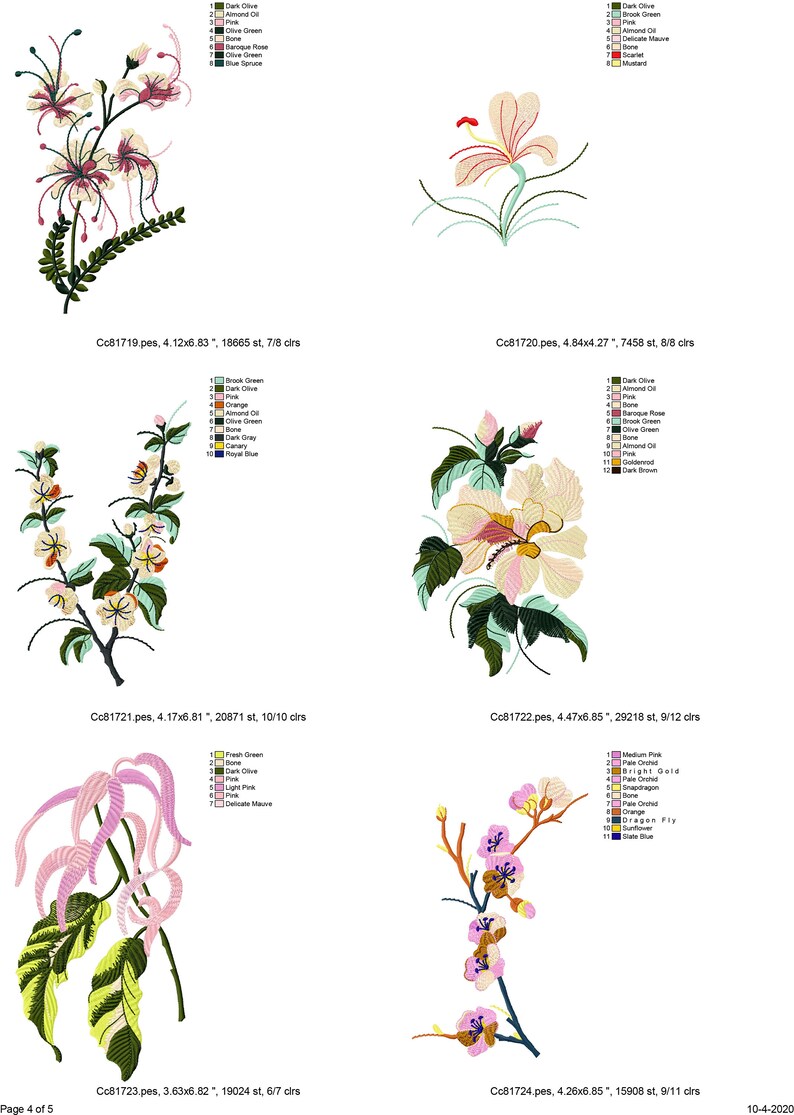 28 LARGE Flower Machine Embroidery Designs Floral Embroidery - Etsy