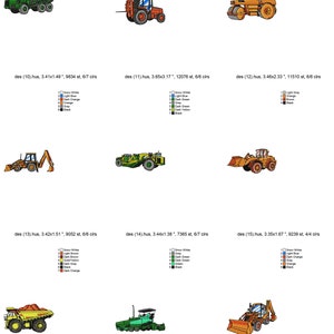 20 Heavy Equipment Machine Embroidery Designs, Construction Vehicles ...