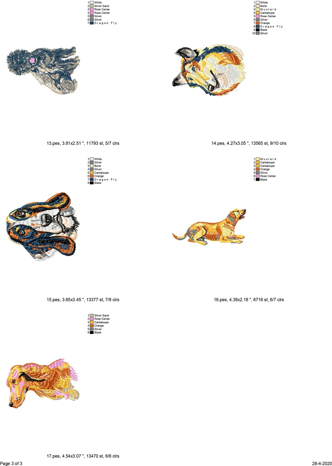 17 Dogs Machine Embroidery Designs, Animal Embroidery Pattern, Dog ...