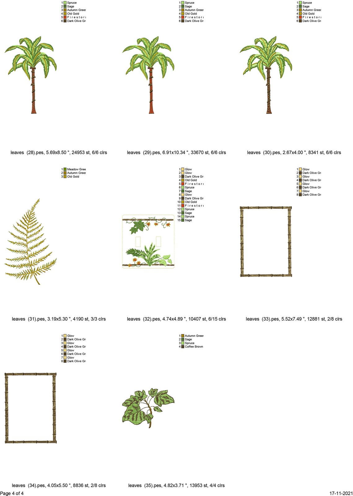 35 Leaf Machine Embroidery Designs, Leaves Embroidery, Embroidery ...