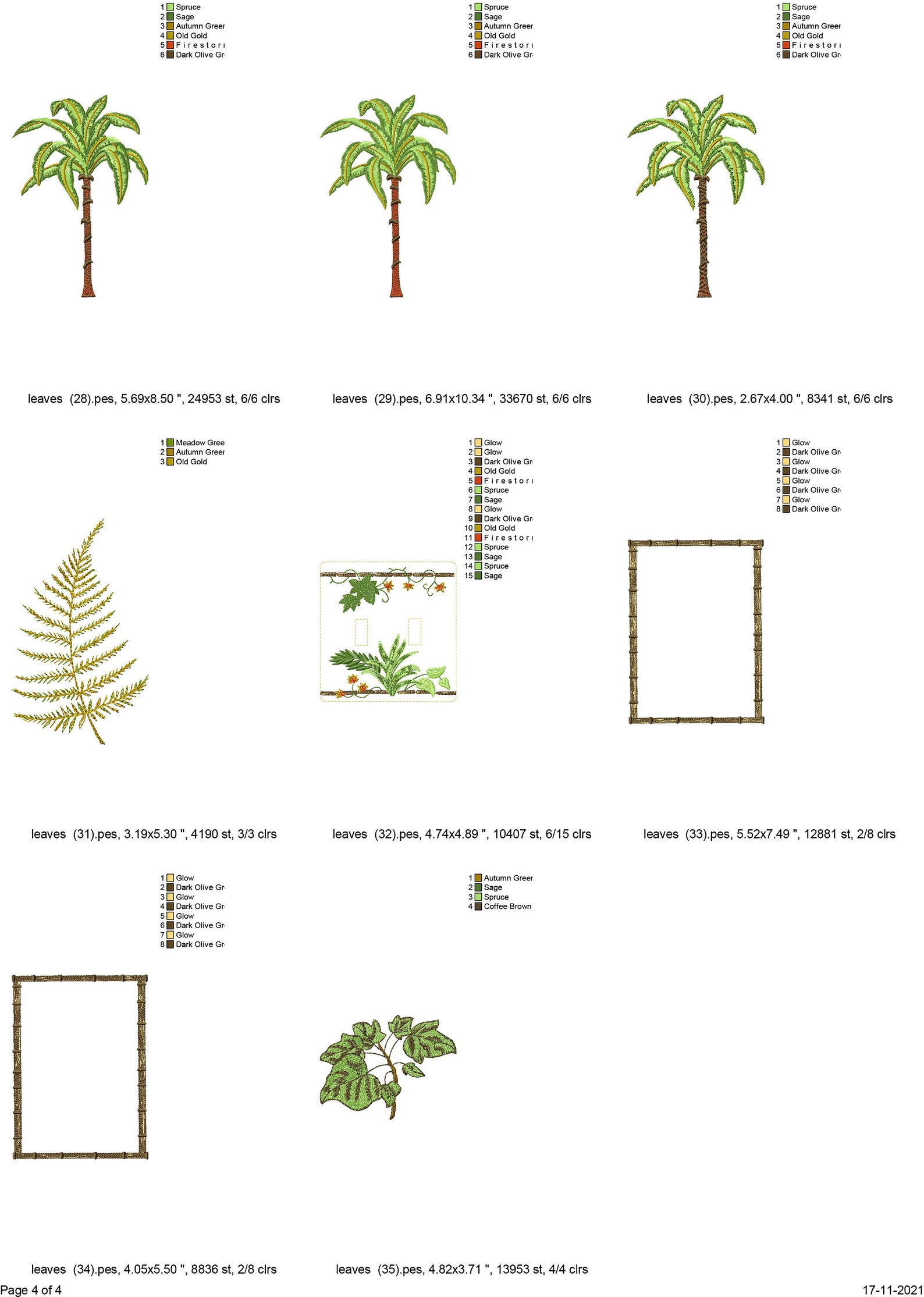 35 Leaf Machine Embroidery Designs, Leaves Embroidery, Embroidery ...