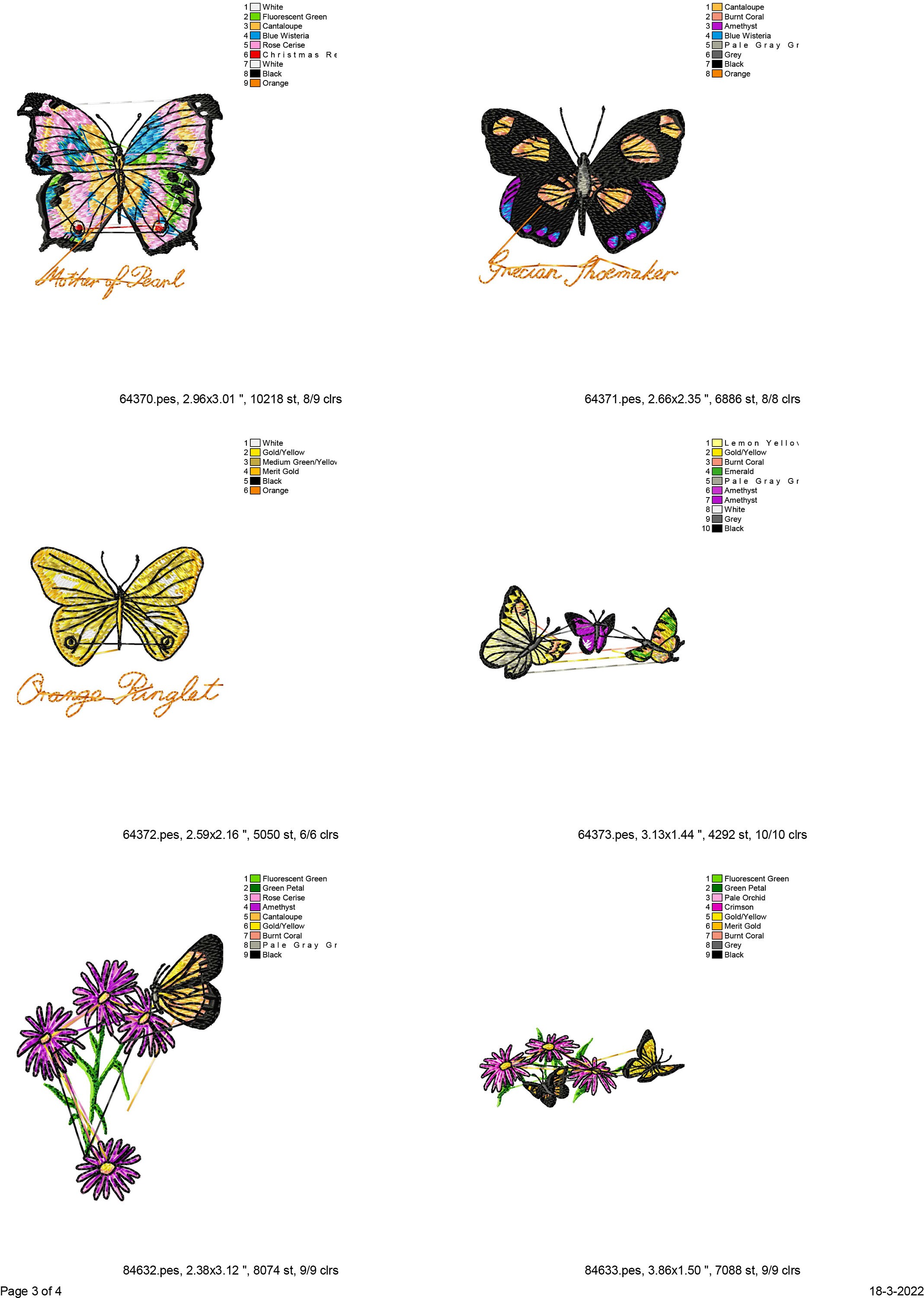 20 Butterfly Machine Embroidery Designs Animal Embroidery - Etsy