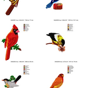 20 Songbirds Machine Embroidery Designs, Bird Embroidery Design ...